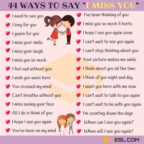 60 Other Ways To Say I MISS YOU In English 7ESL