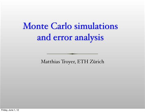 Pdf Monte Carlo Simulations And Error Analysis Dokumentips