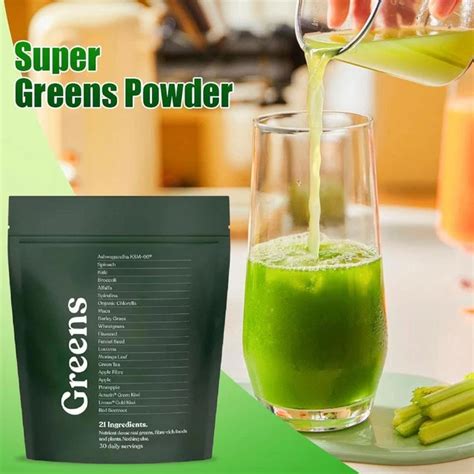 Greens Powder 21 Superfoods Ashwagandhaspirulina Maca Pineapple 180g