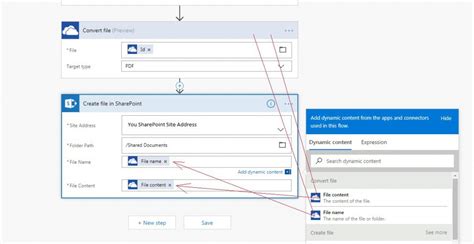 how to convert documents into pdf using microsoft flow