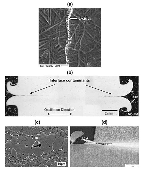 11 Linear Friction Weld Defects A Oxides At The Interface Of A Download Scientific Diagram