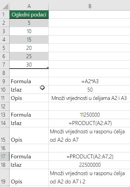 množenje i dijeljenje brojeva u programu excel microsoftova podrška