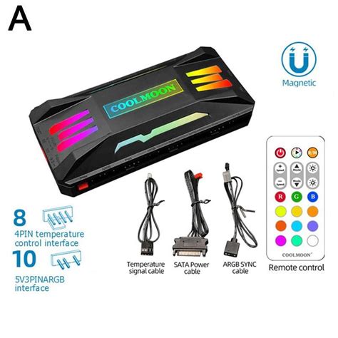 Vividcraft Black Cool Moon P Argb Controller 4 Pin Pwm Temperature Control 5v3 Pin Synchronous