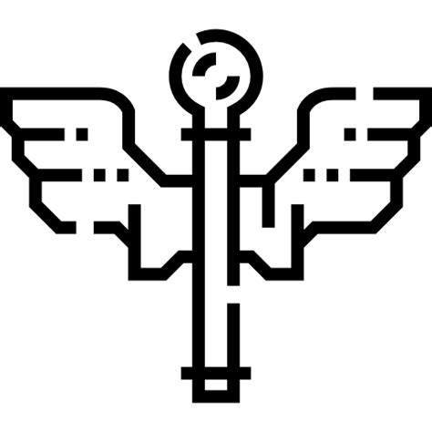 Caduceus Detailed Straight Lineal Icon