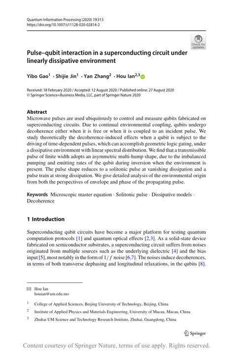 Pulse Qubit Interaction In A Superconducting Circuit Under Linearly Dissipative Environment