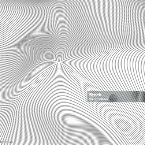 고르지 않은 원형으로 뒤틀린 3d 표면을 형성하는 동심원의 가는 선 곡선에 대한 스톡 벡터 아트 및 기타 이미지 곡선 구도