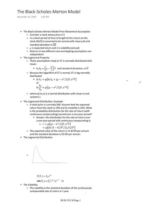 The Black Scholes Merton Model Assume That The Expected Return From The Stock Is 15 And Its
