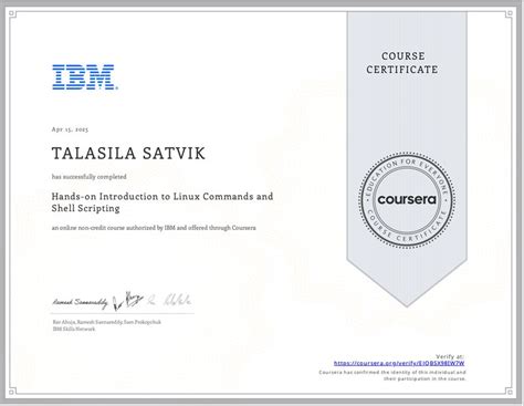Linux Shellscripting Courseralearning Ibm Chetan Satvik