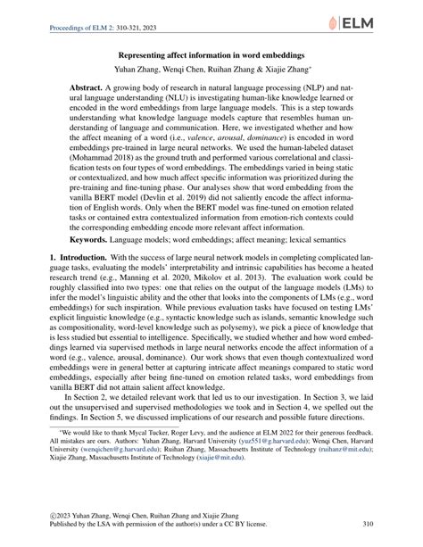 Pdf Representing Affect Information In Word Embeddings