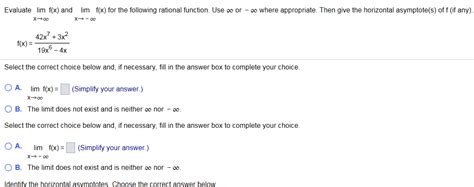 Solved Evaluate Lim Fx And Lim F X For The Following Chegg Com