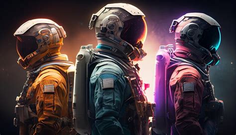 Premium Photo Astronauts In Space Generative Ai