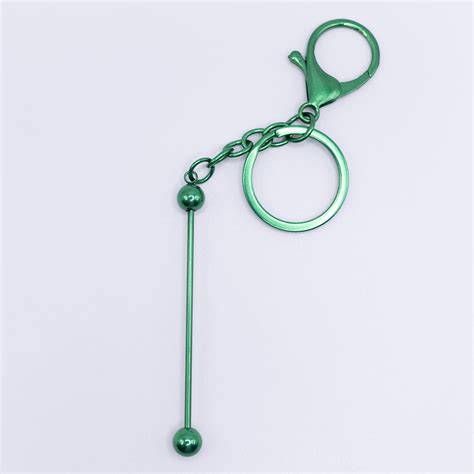 Green Beadable Keychain Bars With Chain The Bumblebead Company