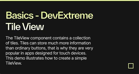 Basics Devextreme Tile View Codesandbox