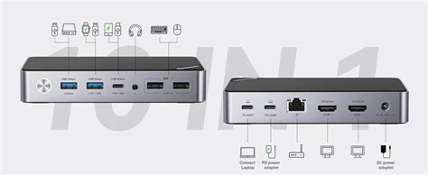 Minisopuru Displaylink Docking Station Dual Monitor Mac Docking Station With 15w