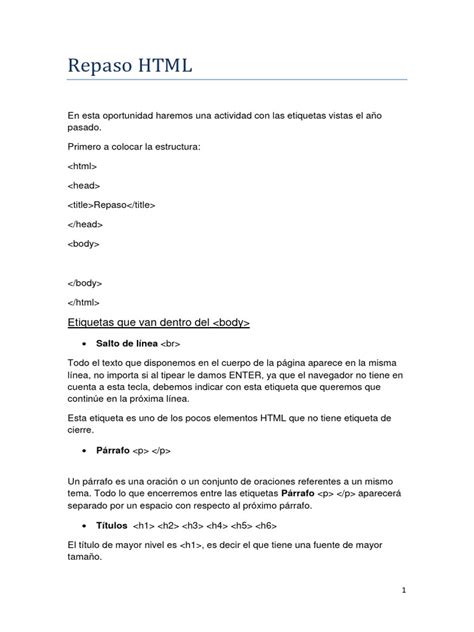 Repaso Html Pdf Html Red Mundial