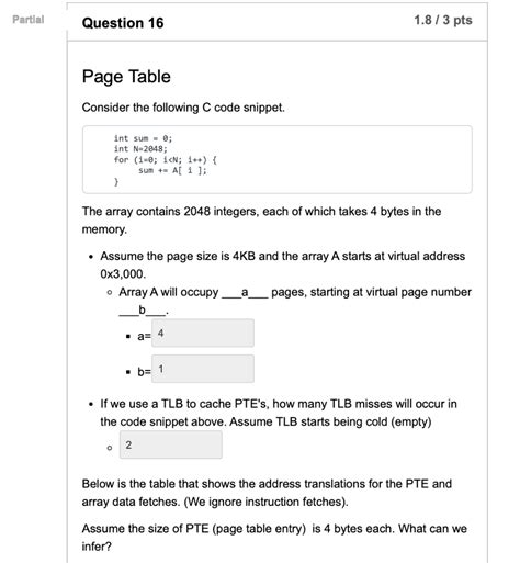 Solved Question 16 183 Pts Page Table Consider The
