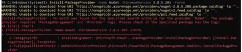 Fix Nuget Packageprovider No Match Found Error