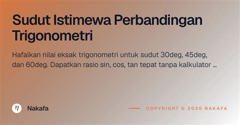 Sudut Istimewa Perbandingan Trigonometri Trigonometri Matematika