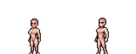 Bare Pixel Art Male And Female Character By GandalfHardcore