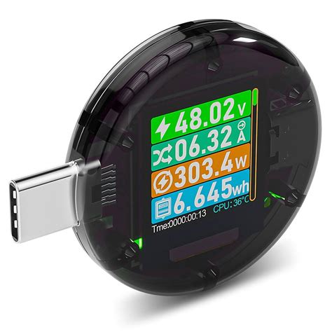 USB C Power Meter Digital Tester Multimeter Touch Control Detector For Chargers Walmart Com