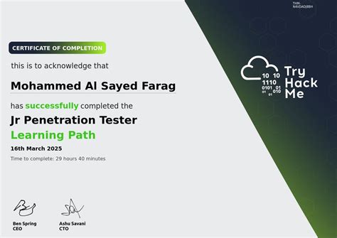 Cybersecurity Penetrationtesting Ethicalhacking Tryhackme Websecurity… Mohammed Elsayed