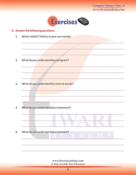 Class 6 Computer Science Chapter 7 Introduction To Basic