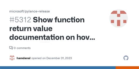 Show Function Return Value Documentation On Hover Over The