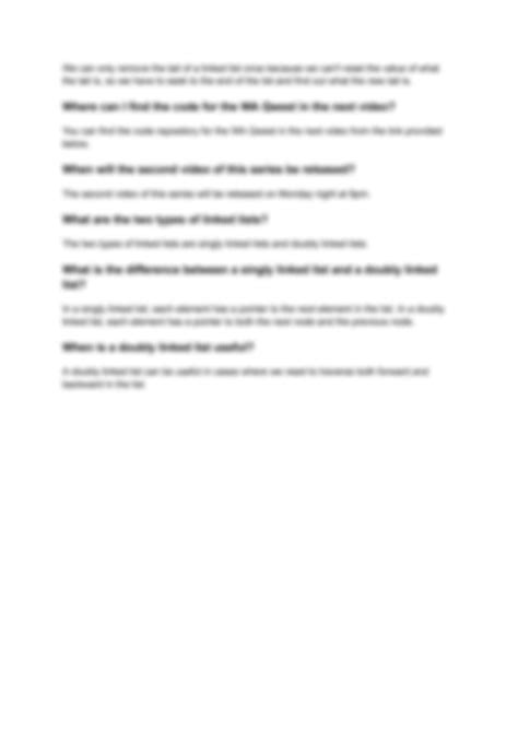 SOLUTION Linked Lists Introduction Studypool