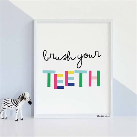 Brush Your Teeth Art Etsy