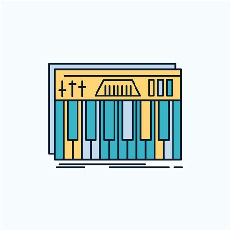 Controller Keyboard Keys Midi Sound Flat Icon Green And Yellow Sign And Symbols For Website