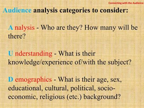 Audience Analysis Public Speaking Pptx