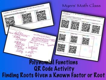 Finding Roots Of Polynomial Functions Given A Factor Or Root TPT