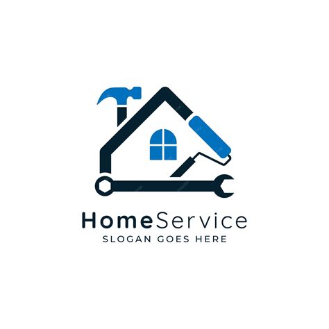 Premium Vector Ome Services Logo House Maintenance And Paint Service
