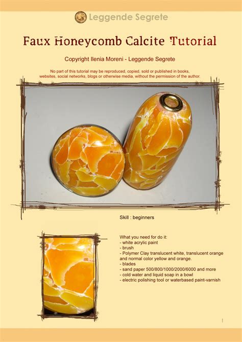 Polymer Clay Tutorial Faux Honeycomb Calcite Stone Etsy