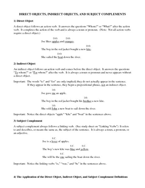 subject complement lesson plans and worksheets reviewed by teachers