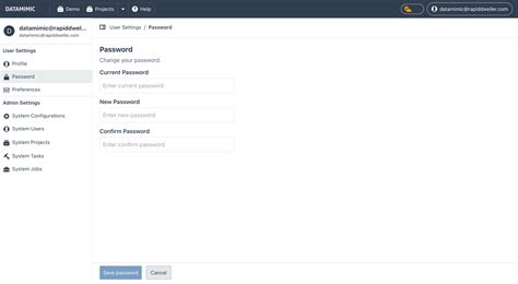 User Settings Datamimic