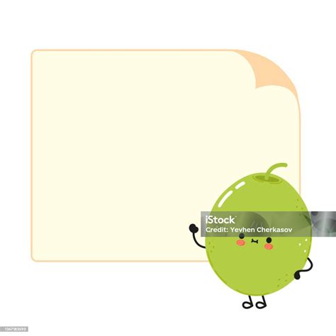 음성 거품 귀여운 재미 올리브 문자 벡터 핸드 그린 만화 가와이 캐릭터 일러스트 아이콘 흰색 배경에 격리 올리브 캐릭터 컨셉