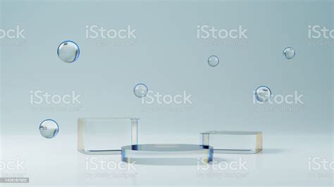 3d 렌더링 빈 투명 유리 플랫폼 디스플레이 배경 제품 쇼케이스 및 프리젠 테이션을위한 크리스탈 받침대 결정체에 대한 스톡 사진 및 기타 이미지 Istock