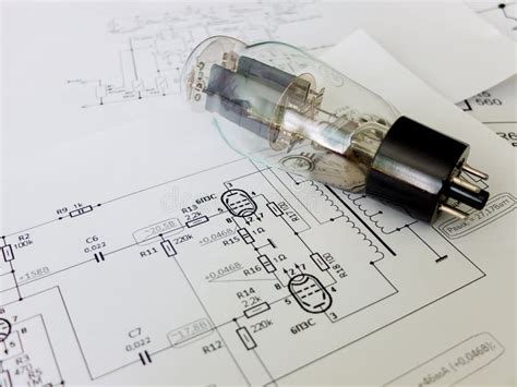 Electronic Circuit Of Vacuum Tube Amplifier With Radio Tubes And Other