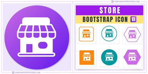 Bootstrap Shop Icon Store Bi Bi Store Icon Code Html Css Color