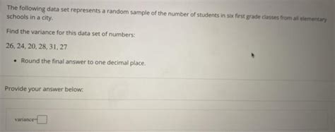 solved the following data set represents a random sample of
