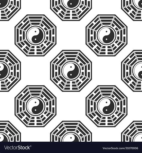 Seamless Pattern With Yin And Yang Symbol Vector Image