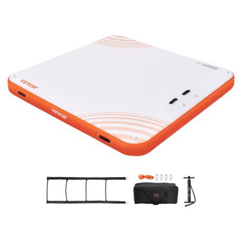 Vevor Inflatable Floating Dock 7 X 7ft Inflatable Dock Platform Non Slip Water Floating Dock