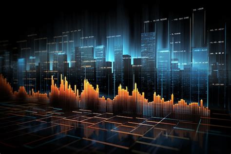 Premium Photo Futuristic Financial Data Visualization