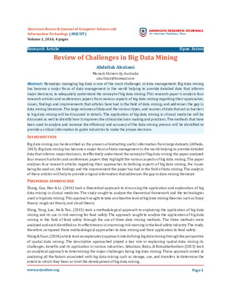 Pdf Review Of Challenges In Big Data Mining