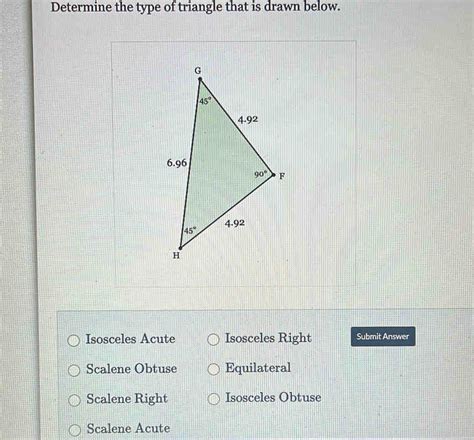 Solved Determine The Type Of Triangle That Is Drawn Below Isosceles