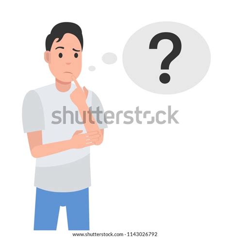 Man Thinking Question Mark Character Design Stock Vector Royalty Free 1143026792 Shutterstock