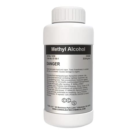 Methyl Alcohol Methanol Premium Multi Purpose Solvent Consolidated Chemical