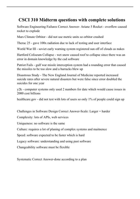 Csci 310 Midterm Questions With Complete Solutions Csci 310 Stuvia Us