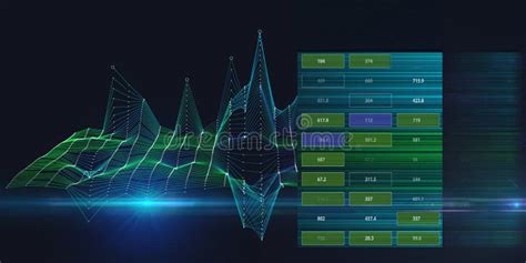 Abstract Background Wireframe Graph With Circles And Lines And Data Boxs Technology Wireframe
